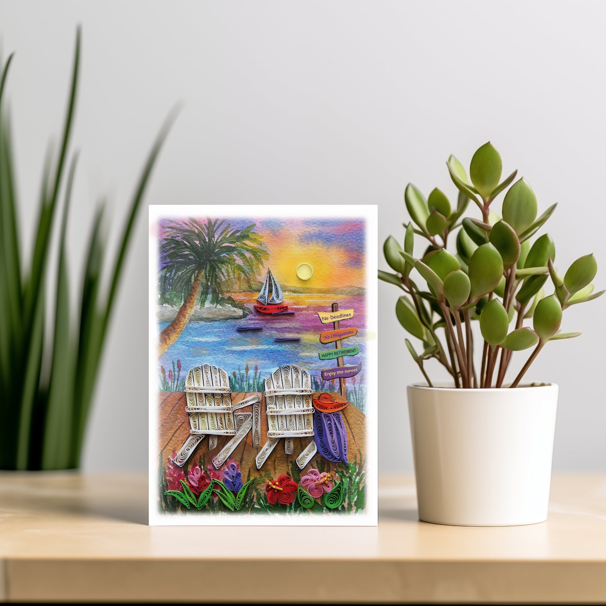 Happy Retirement Enjoy the Sunset Quilling Card, Time of Your Life, New ...