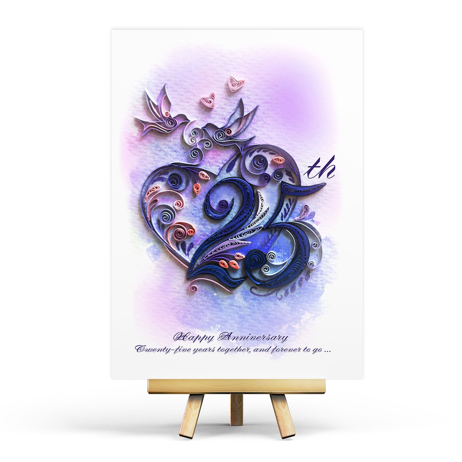 25th Anniversary Card Happy Anniversary 25 Years Card Twenty - Etsy