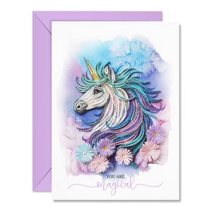 Mother's Day Quilling Card, Happy Birthday Quilling Card, Unicorn Card ...