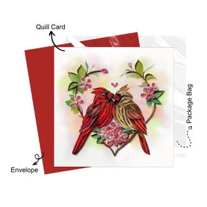 Cardinal Couple Birds Christmas Quilling Card, Red Cardinal Card ...