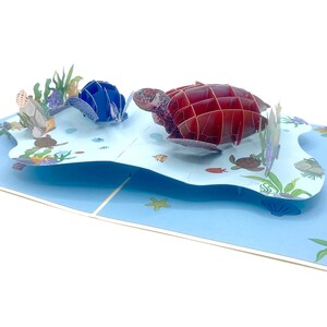 Sea Turtle Pop up Card, Colorful Animal Pop up Card, Animal 3D Pop up ...