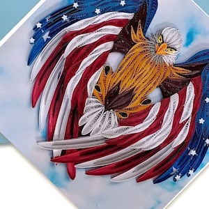 Eagle Card, Colorful Card, Handmade 3D Quilling Card for Love Friend ...