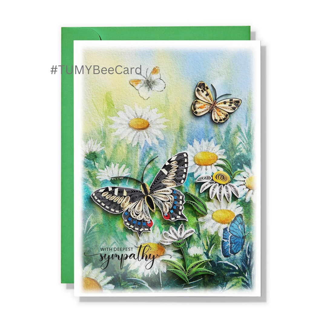 Daisy Garden Sympathy Card, Sympathy Greeting Card With Envelop, Daisy ...
