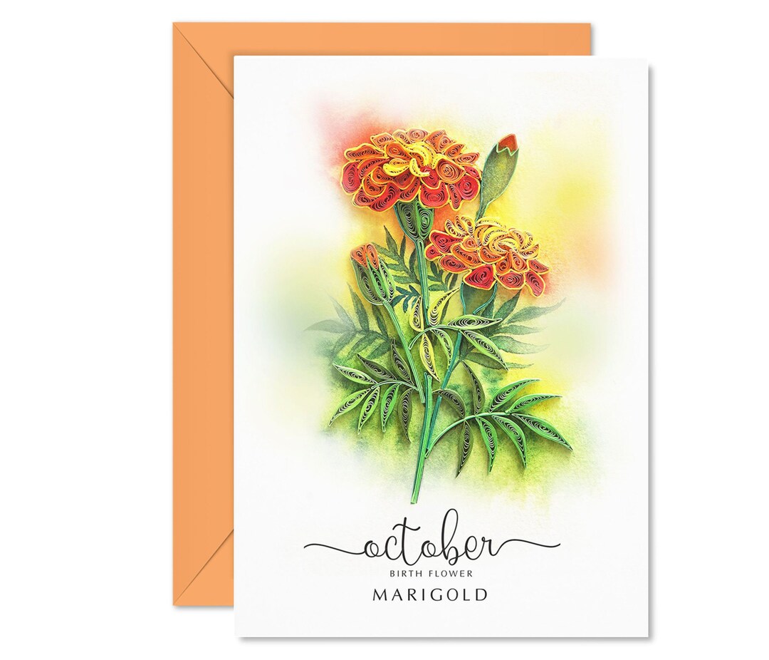 Happy Birthday Quilling Card, October Birth Flower Card, Birthday Gifts ...