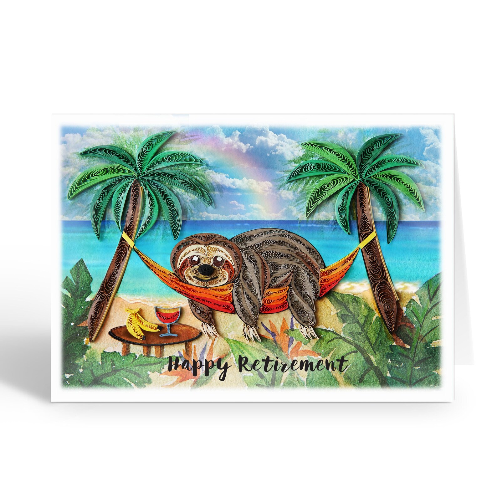 Sloth Happy Retirement Quilling Card, Cute Card for Retirement, Time of ...
