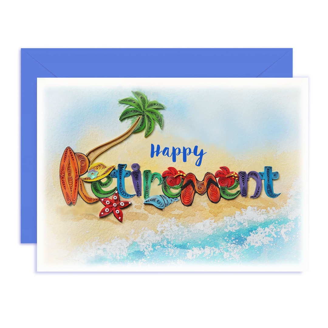 Happy Retirement Sea Theme Quilling Card, Congrats Card for Coworker ...