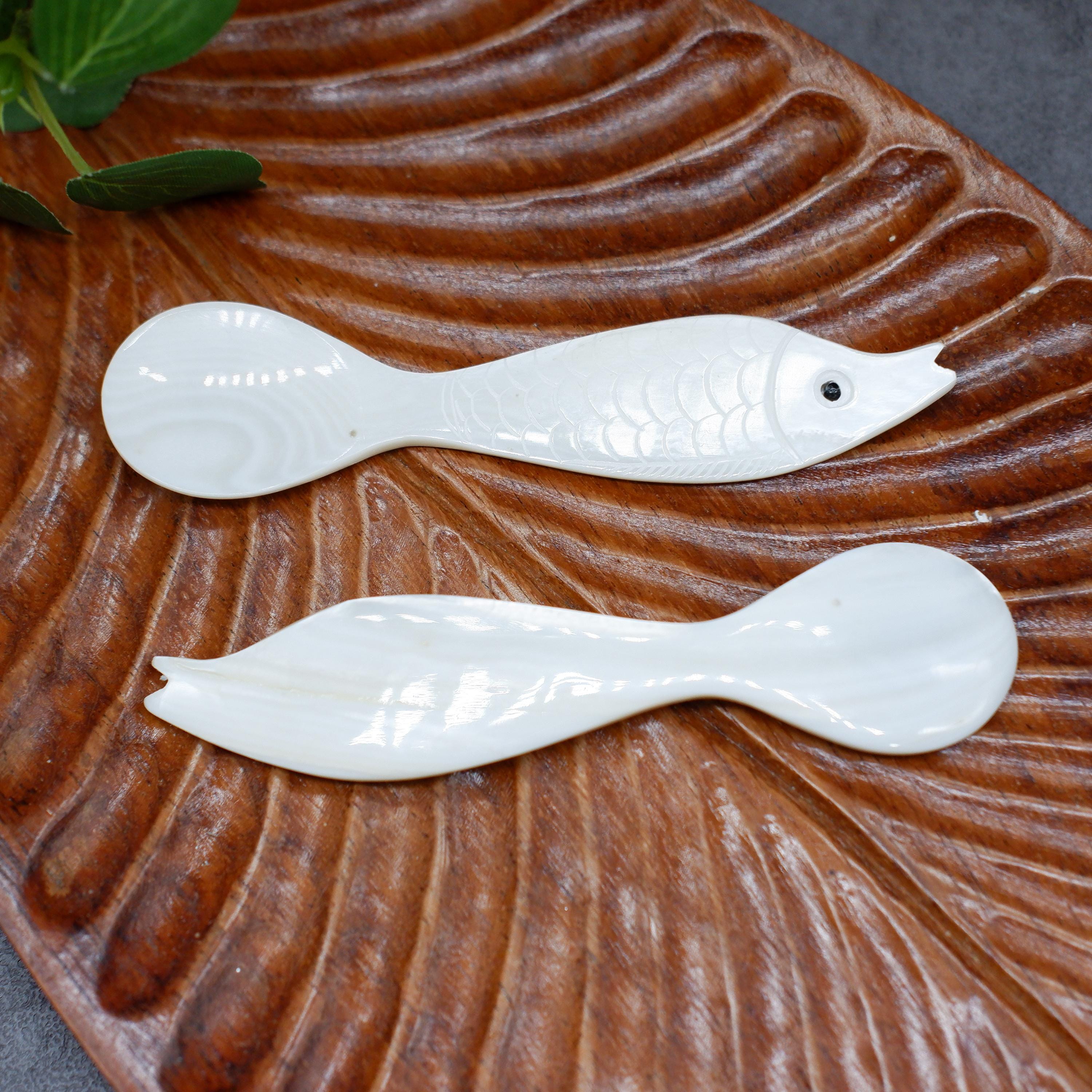 Handmade Mother of Pearl Caviar Spoon, Caviar Spoon With Fish Handle ...