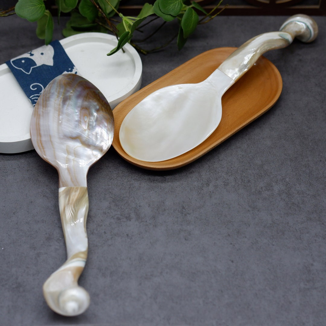 Handmade Mother of Pearl Oyster Caviar Spoon With Seashell Handle ...