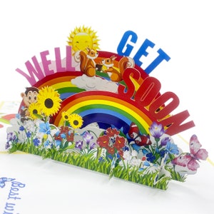 Get Well Soon Pop up Card, Colorful Get Well Soon Pop up Card for All ...