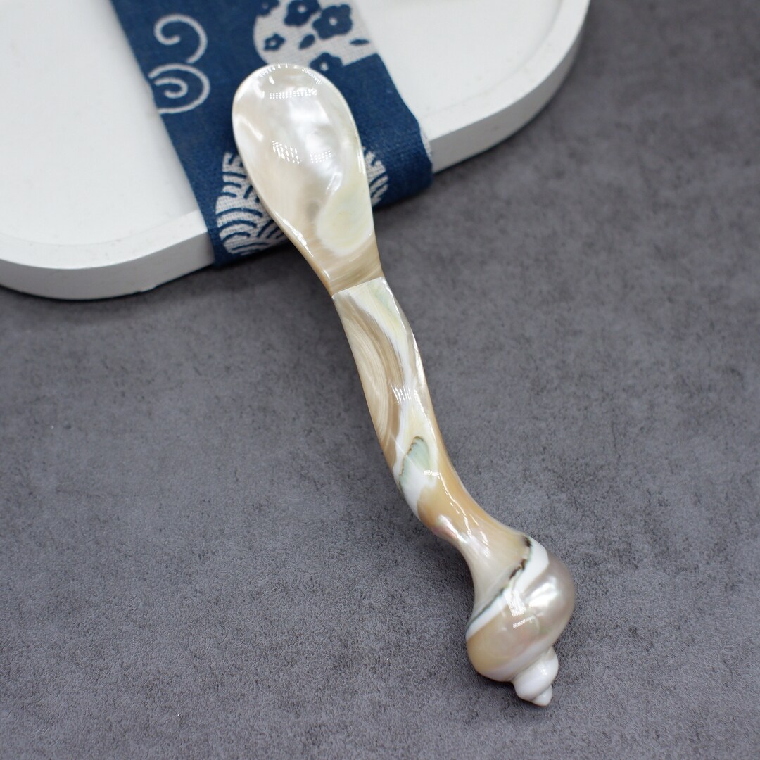 Handmade Mother of Pearl Caviar Spoon With Seashell Handle, Shell ...