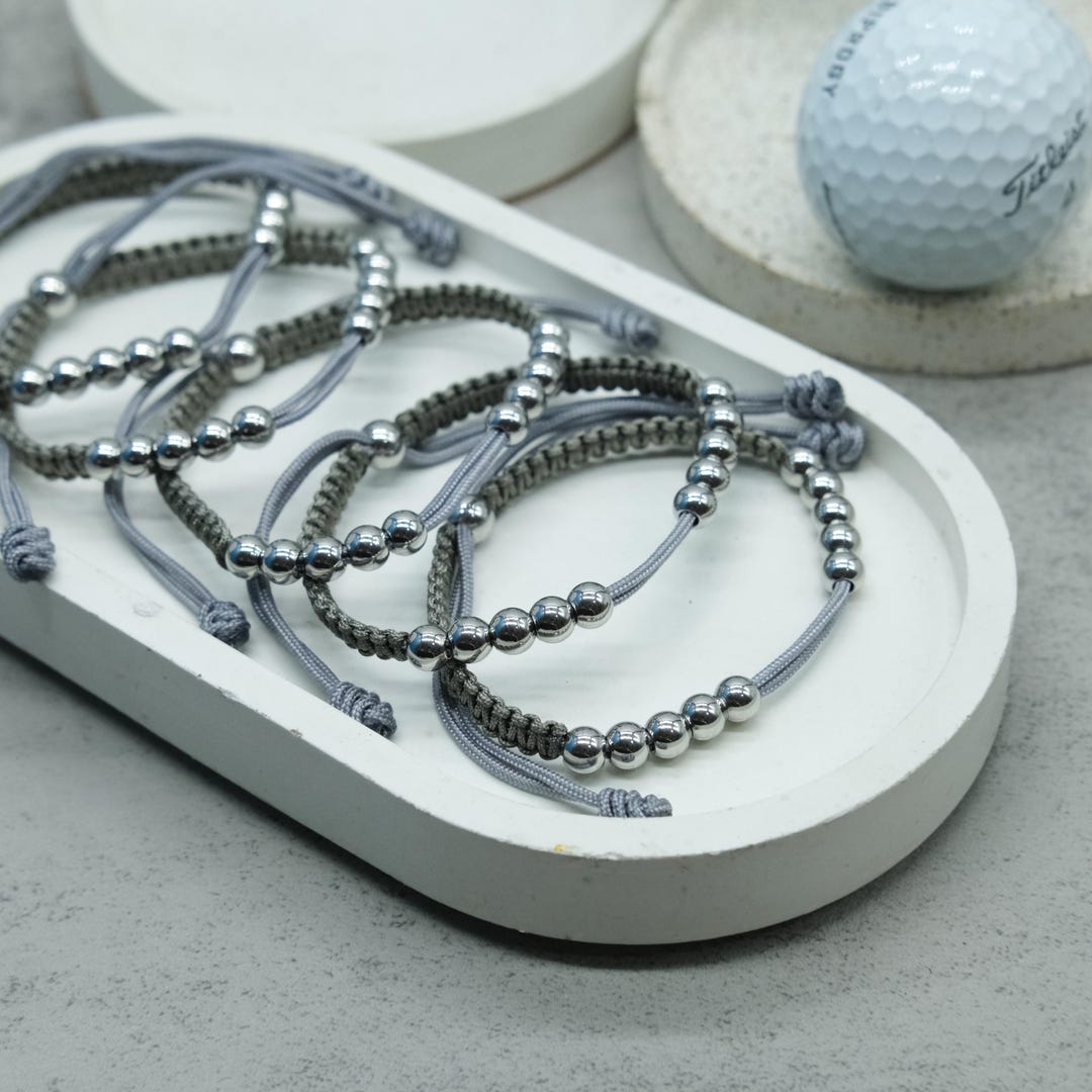 GRAY Stainless Steel Golf Counter Bracelet, Counting Bracelet 10 ...