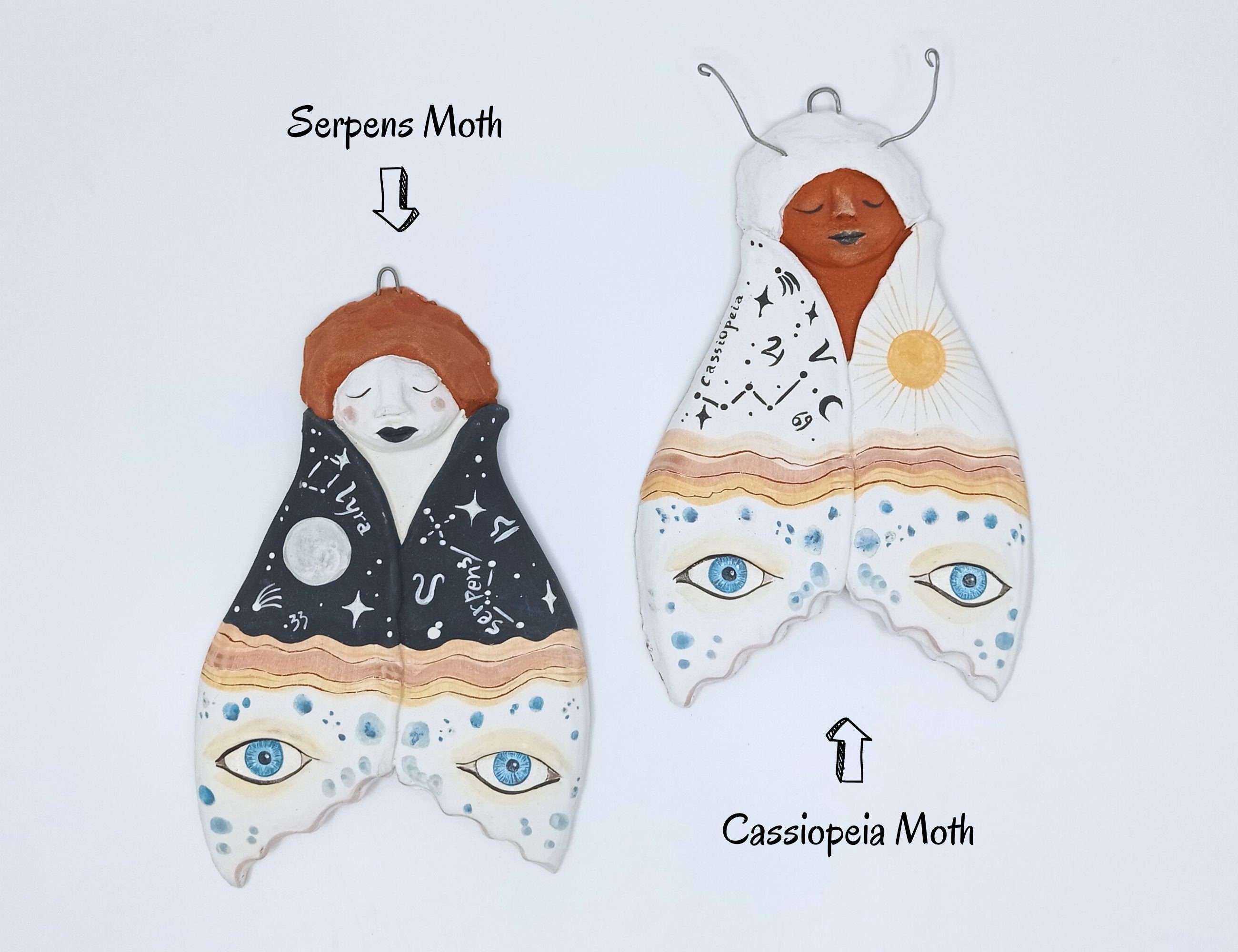 Constellation Moth Wall Sculpture Cassiopeia Ceramic Wall - Etsy