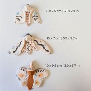 Set of 3 Ceramic Human Moth Wall Hangings | Handmade Terracotta Home ...