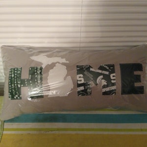 Michigan State HOME Pillow - Etsy