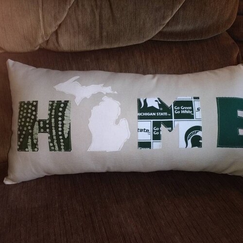 Michigan State HOME Pillow - Etsy