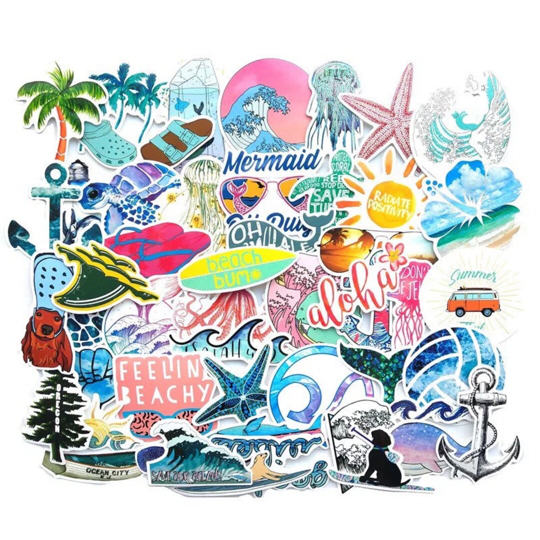 Ocean/ Beach Theme Decal Pack 45pcs * - Etsy