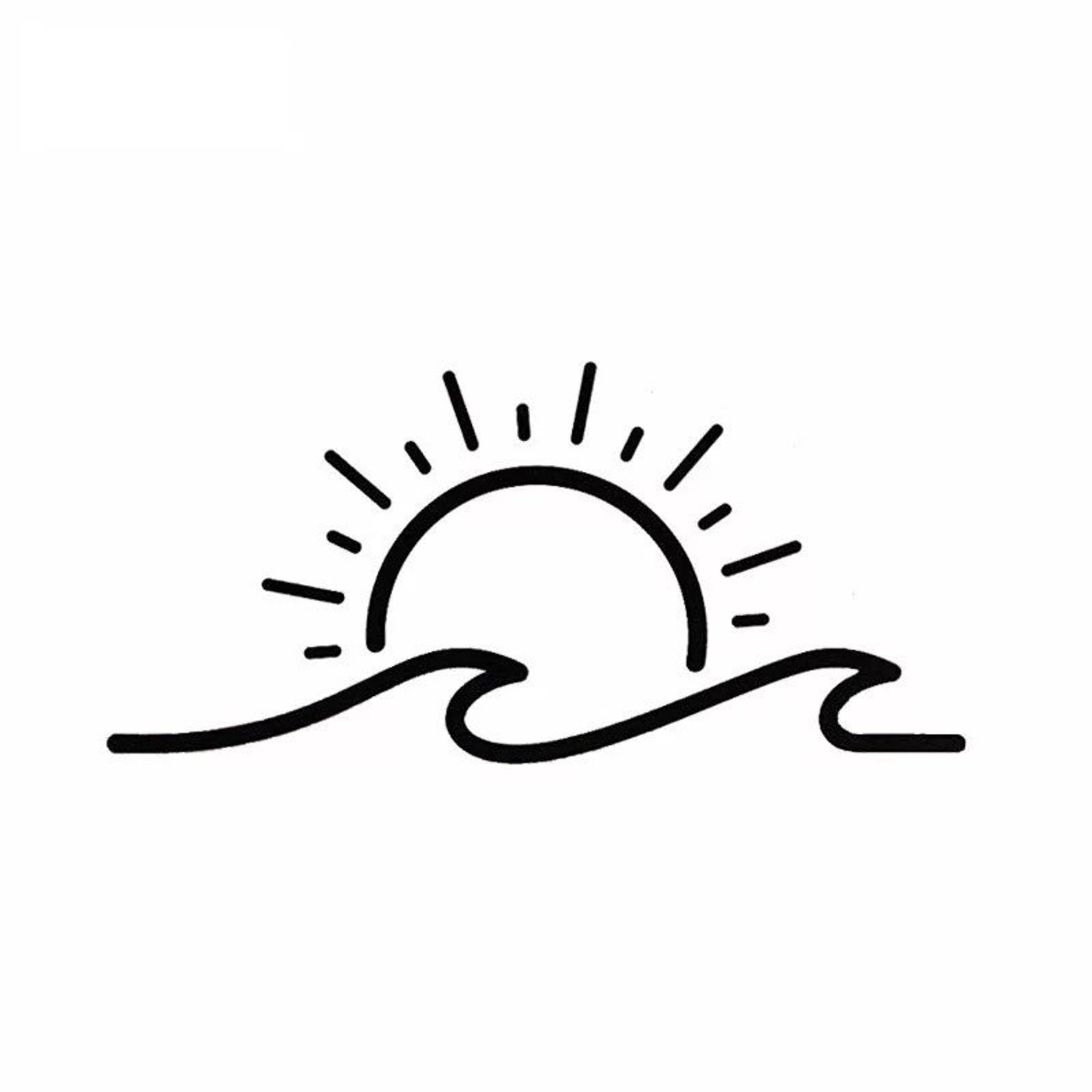 Sun and waves nature auto decal | Etsy