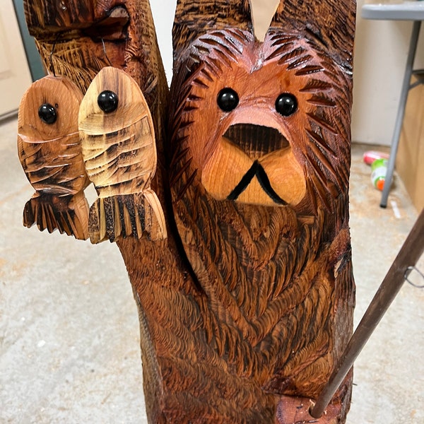 Fishing Bear Statue - Etsy