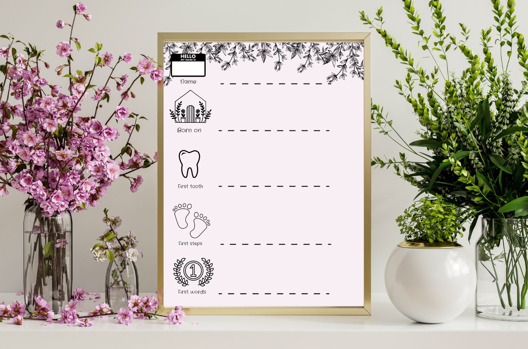 Art Print / Digital Print / Baby Milestones Instant Download - Etsy