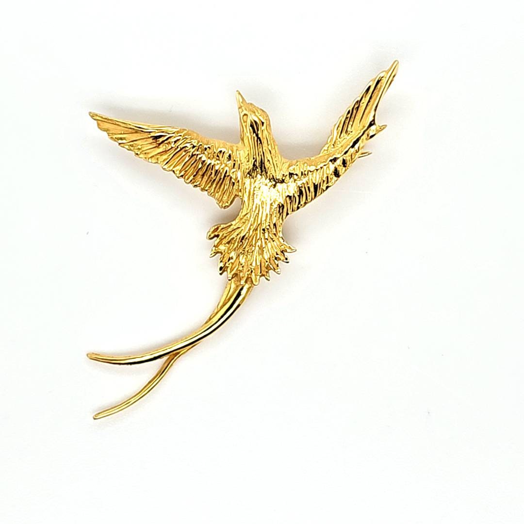Circa 1960, a 18k Yellow Gold Mocking Jay Pin/pendant. - Etsy