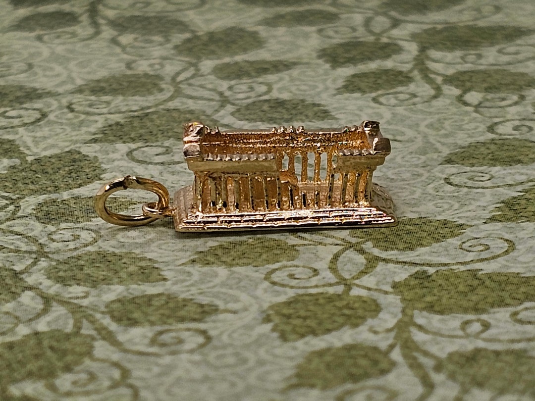 Circa 1960, a 18k Yellow Gold Parthenon Charm/pendant. - Etsy