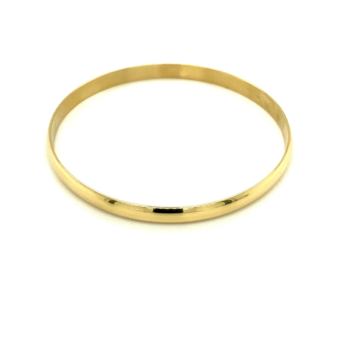 Circa 1985 18k Yellow Gold Hand-rolled Half-round Bangle - Etsy