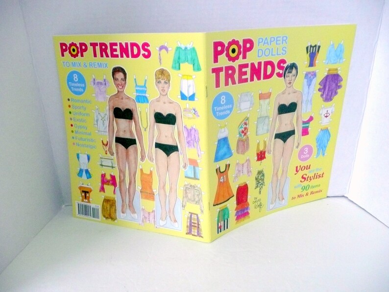 Two Fashion Paper Dolls Books: Pop Trends and 60's Fashion Revolution ...