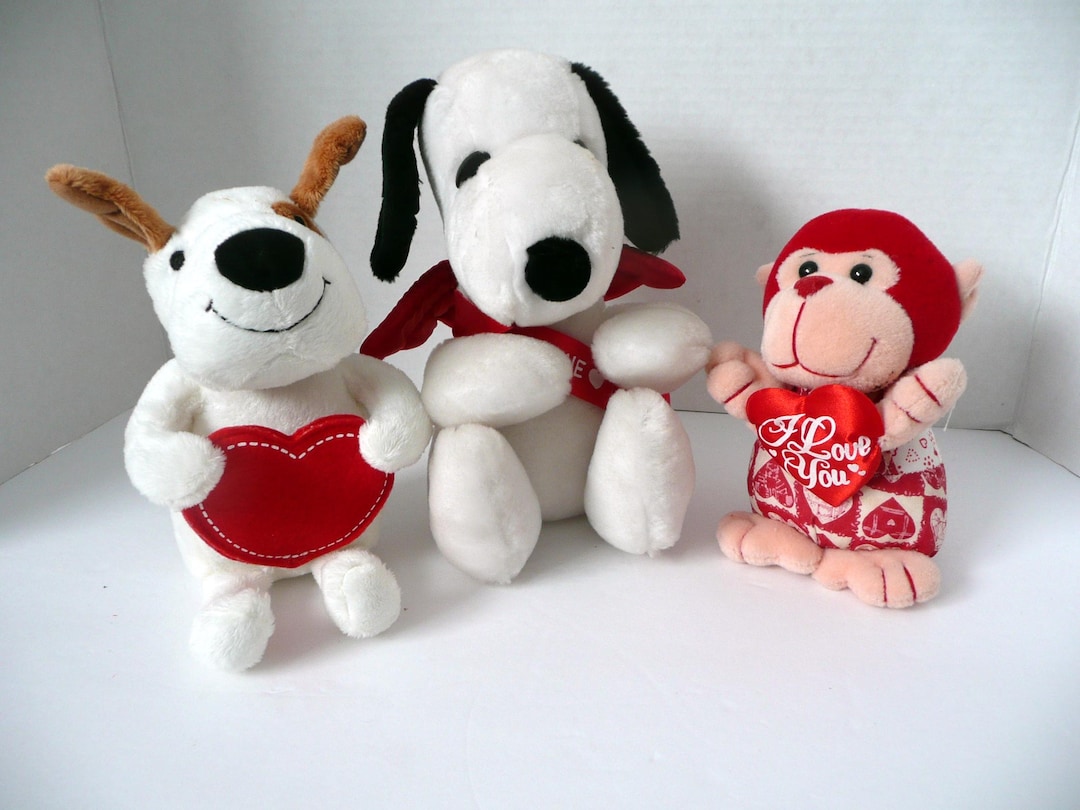 Valentine Plush Including Snoopy, Monkey, Dog - Etsy