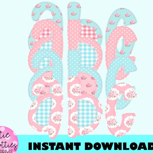 Dino Faux Applique Alphabet Alpha Pack Alphabet Clipart - Etsy