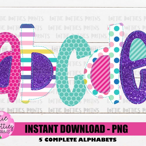 Rainbow Stripe Faux Applique Alphabet Alpha Pack Alphabet - Etsy