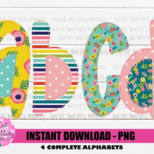 Rainbow Stripe Faux Applique Alphabet Alpha Pack Alphabet - Etsy