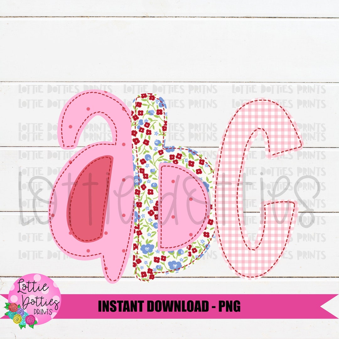 Made to Match Floral Faux Applique Alphabet - Alpha Pack - Alphabet ...