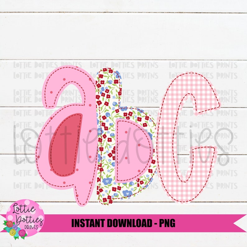 Made to Match Floral Faux Applique Alphabet Alpha Pack - Etsy