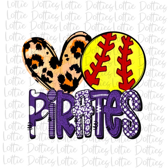 Pirates Softball Png Digital Designs Mascot Team Design - Etsy