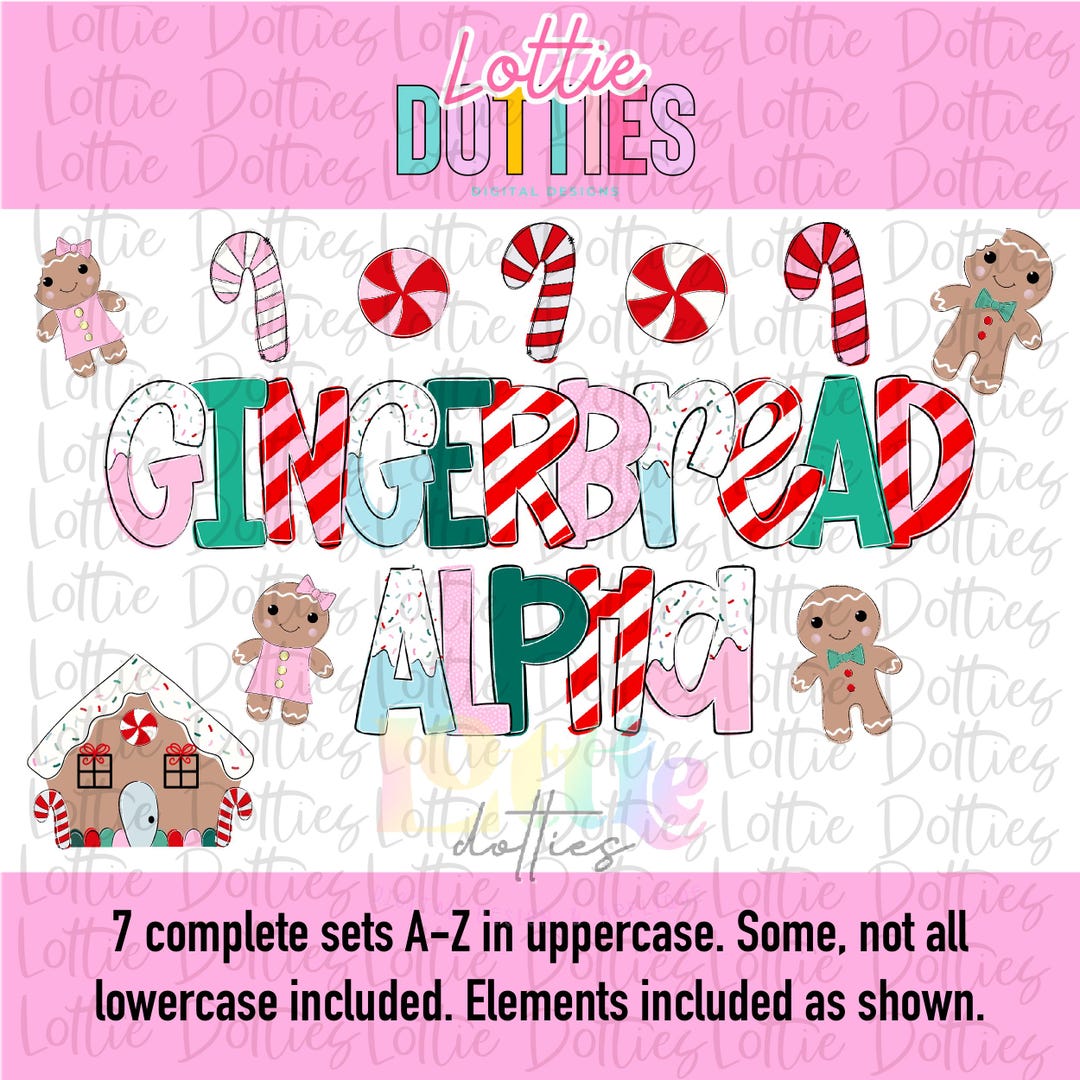 Gingerbread Alpha Pack - Christmas Alphabet Clipart - Instant Download ...