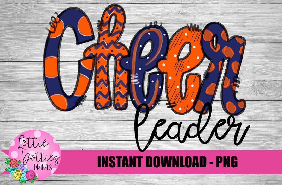 Cheer Leader Png - Cheerleader Sublimation File - Navy and Orange ...