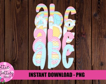 Rainbow Stripe Faux Applique Alphabet Alpha Pack Alphabet | Etsy