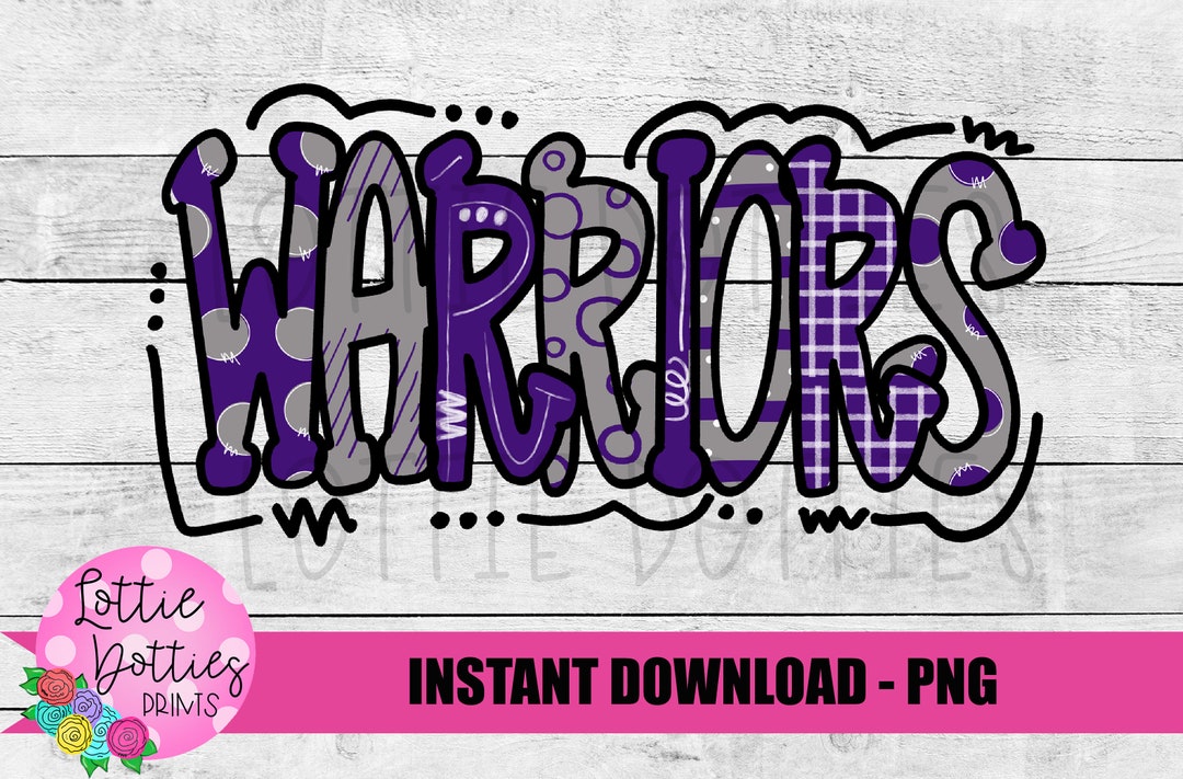 Warriors Png - Digital Designs - Mascot Team Design - Etsy