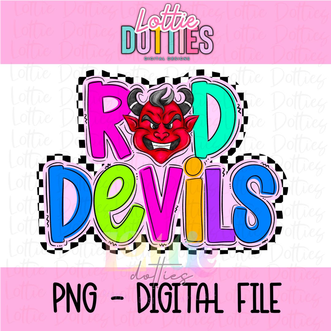 Red Devils Png - Digital Designs - Mascot Team Design - Etsy