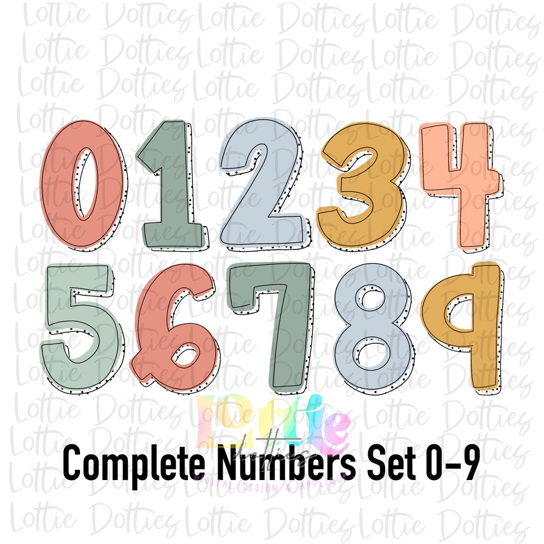 Boho Dottie Number Alpha Png - Boho Number Alpha Pack - Digital ...