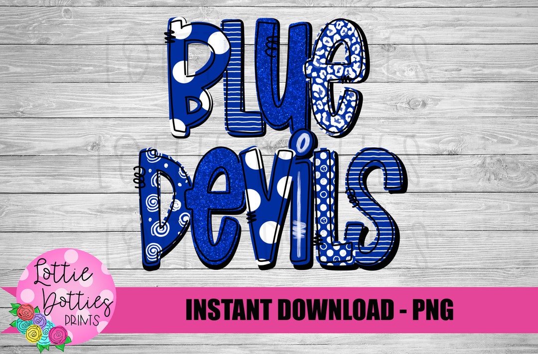 Blue Devils Png - Digital Designs - Mascot Team Design - Etsy