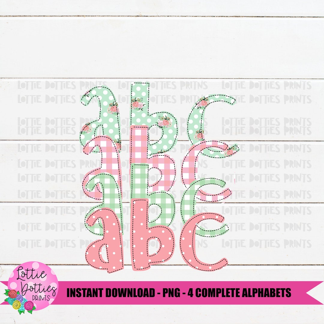 Faux Applique Alphabet - Alpha Pack - Alphabet Clipart - Instant ...