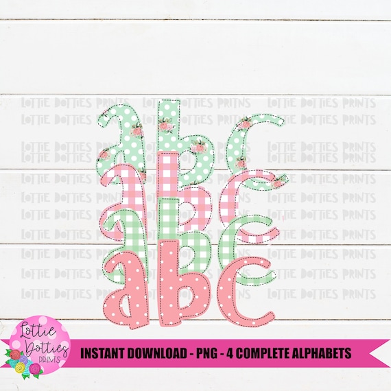 Faux Applique Alphabet Alpha Pack Alphabet Clipart - Etsy
