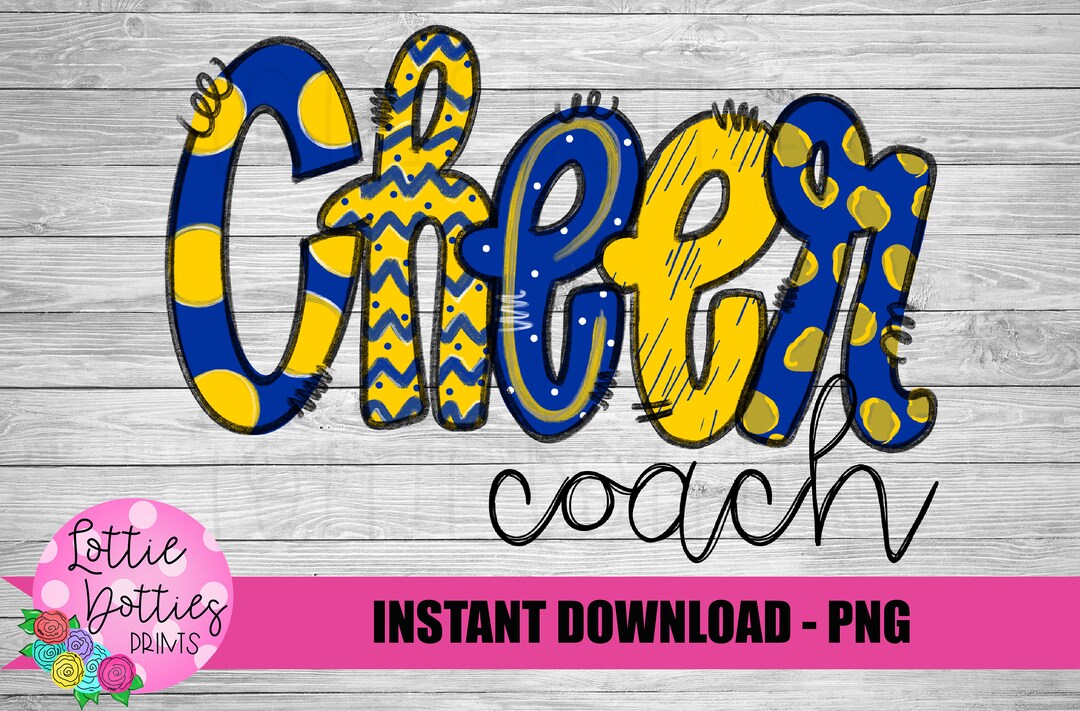 Cheer Coach Png - Cheerleader Sublimation File - Royal Blue - Instant ...