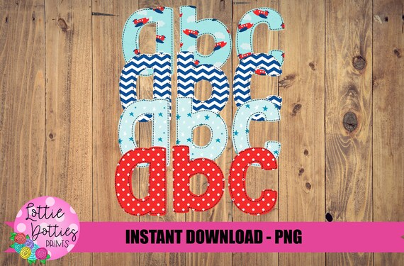 Boys Faux Applique Alphabet Alpha Pack Alphabet Clipart | Etsy