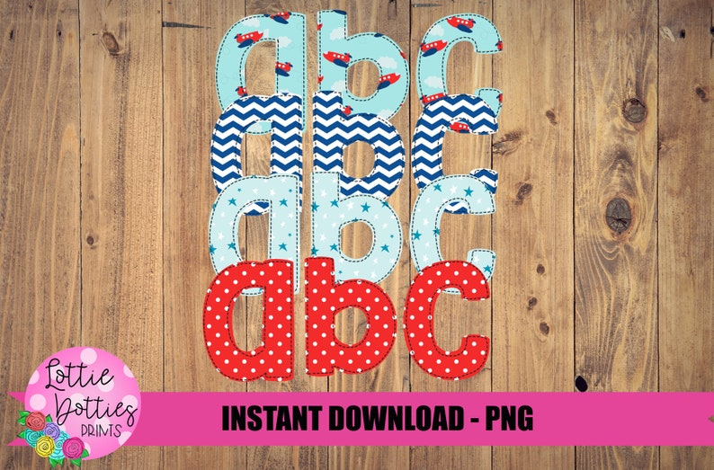 Boys Faux Applique Alphabet Alpha Pack Alphabet Clipart | Etsy