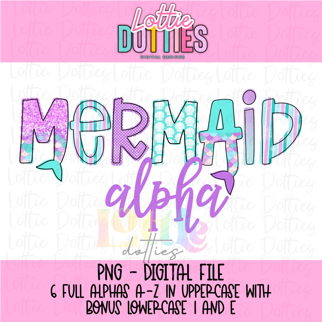 Mermaid Alphabet - Mermaid Alpha Pack - Alphabet Clipart - Instant ...