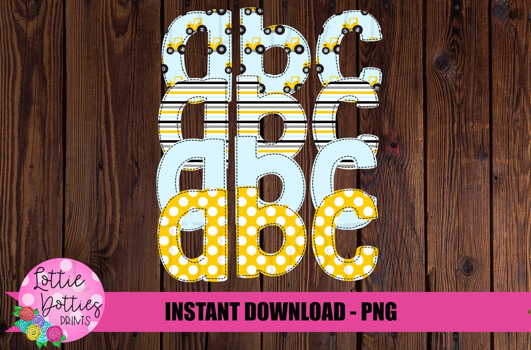 Boys Faux Applique Alphabet - Construction Alpha Pack - Alphabet ...