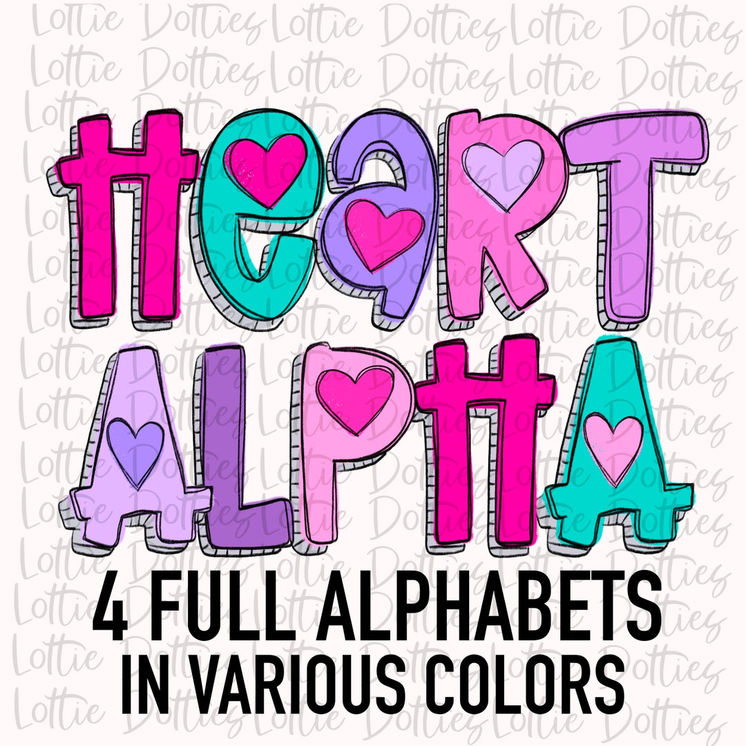 Valentine Hearts Pop Alphabet Alpha Pack Alphabet Clipart Instant ...