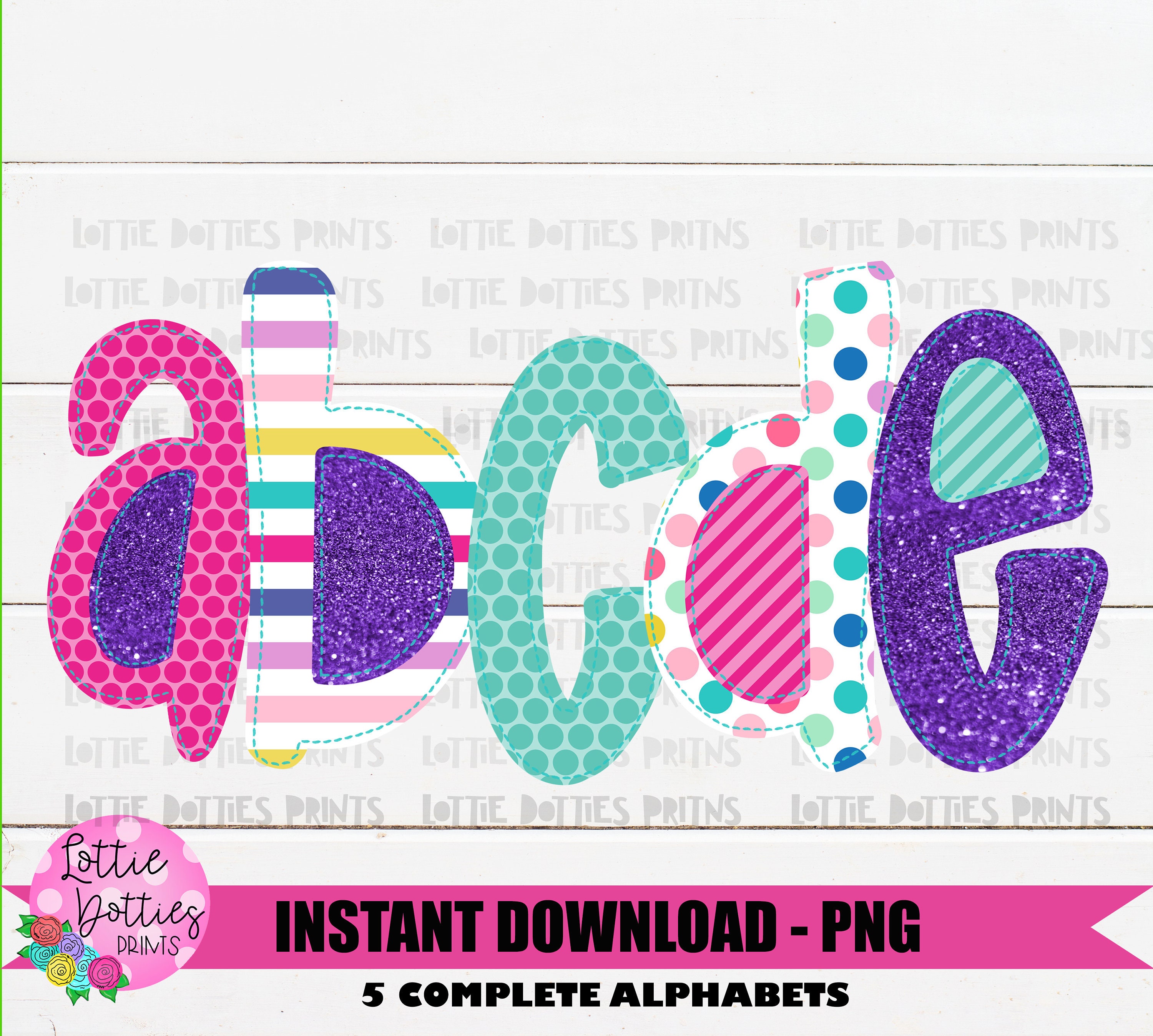 Rainbow Stripe Faux Applique Alphabet Alpha Pack Alphabet - Etsy